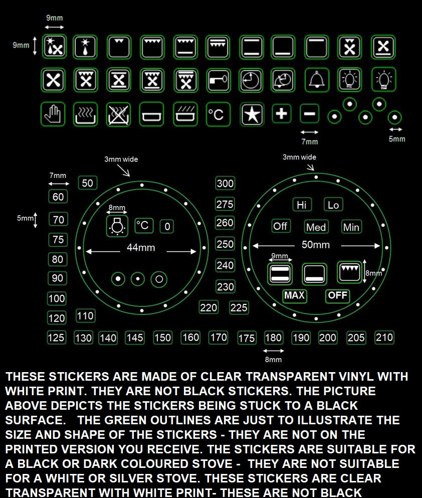 BUNDLE SET - SEPARATE REPLACEMENT OVEN TEMPERATURE NUMBERS AND 36 OVEN – Stove Stickers