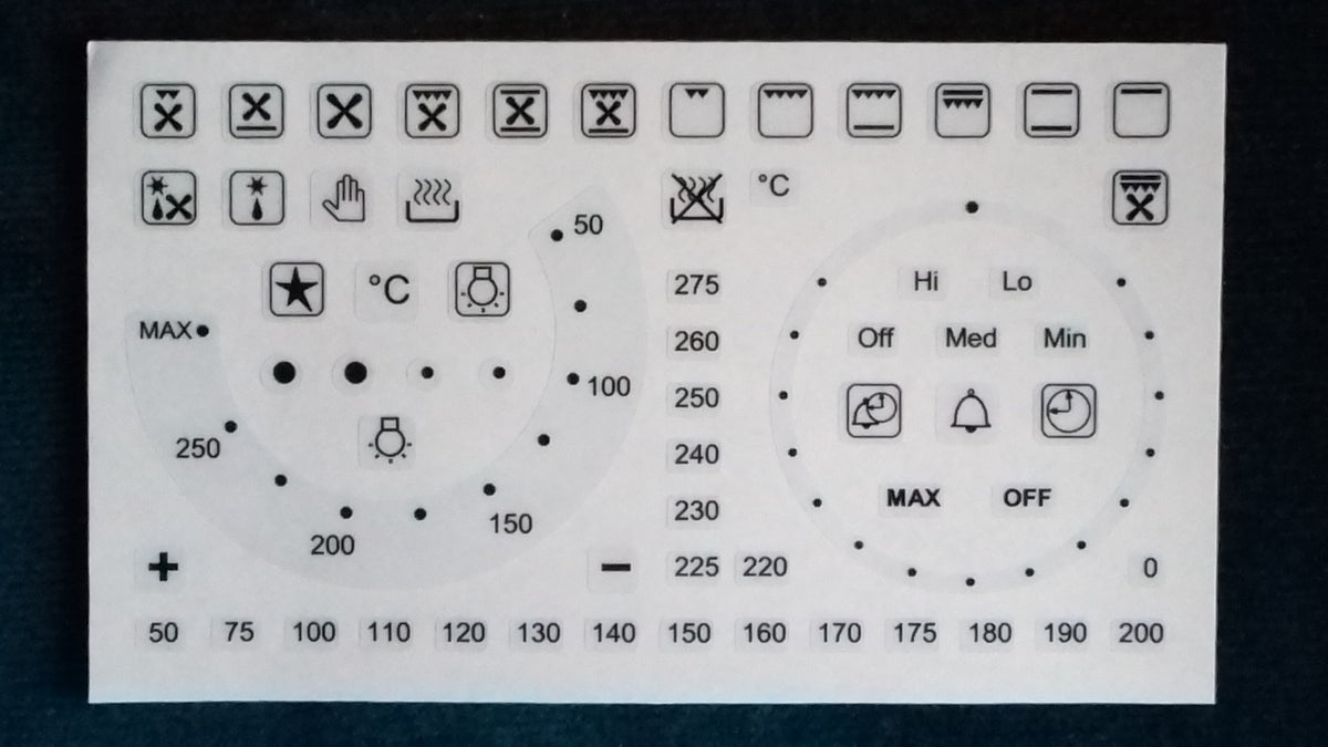 Replacement oven stickers decals with oven temperature dial + 21 separ – Stove Stickers