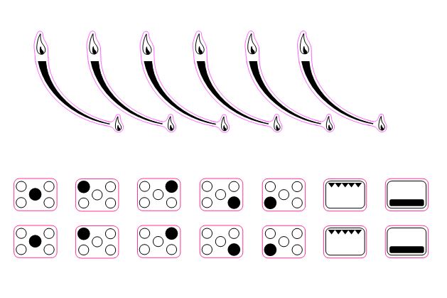 BUNDLE SET - DOUBLE SET OF 5 RING HOB BURNER INDICATOR STICKERS + SET ...