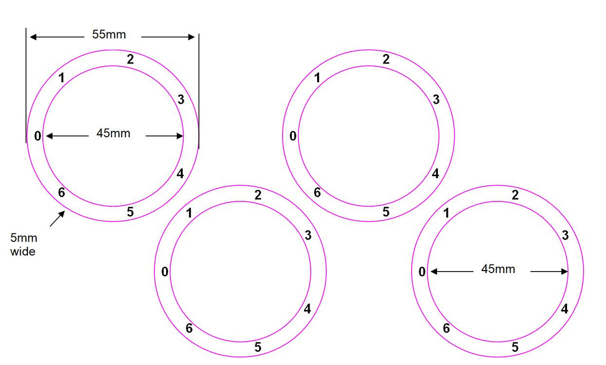 STOVE COOKER HOB DIAL KNOB NUMBERS 1- 6 CLOCKWISE WITH LEFT FACING ZER ...