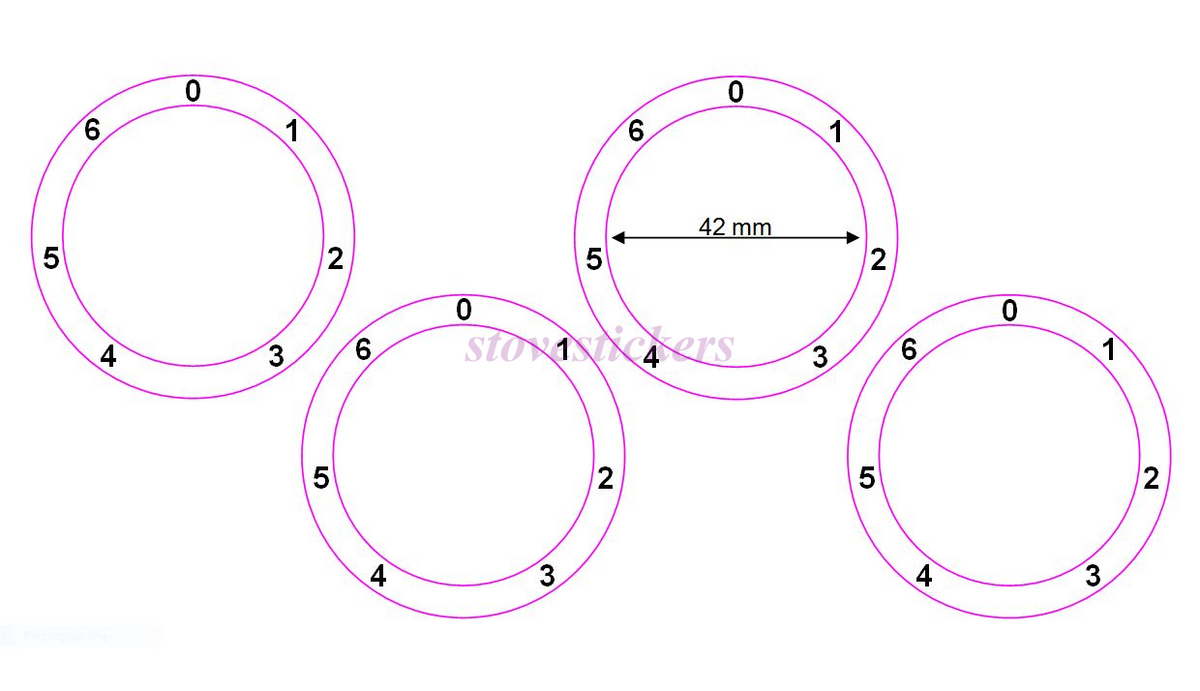 STOVE COOKER HOB DIAL KNOB NUMBERS 1- 6 CLOCKWISE WITH ZERO AT TOP ...